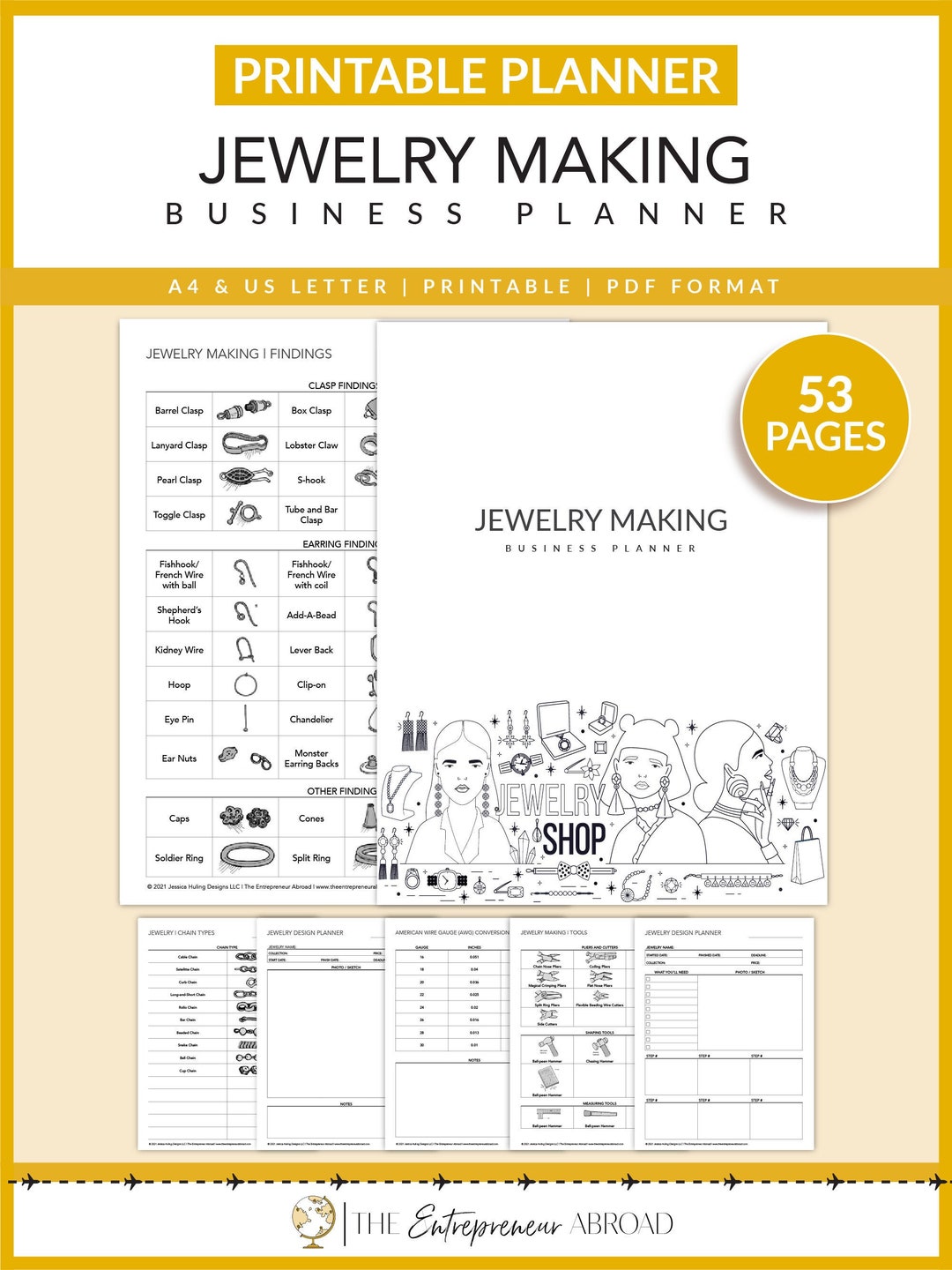Jewelry Making Business Planner | Printable | Jewelry Design | Pricing ...
