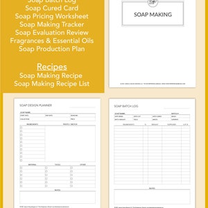 Soap Making Business Planner | Printable | Craft Business | Batch Log ...