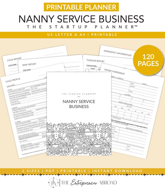 Nanny Service Business The Startup Planner Printable | Etsy