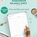Balance Sheet Printable PDF Letter A4 A5 Instant Download Accounting ...
