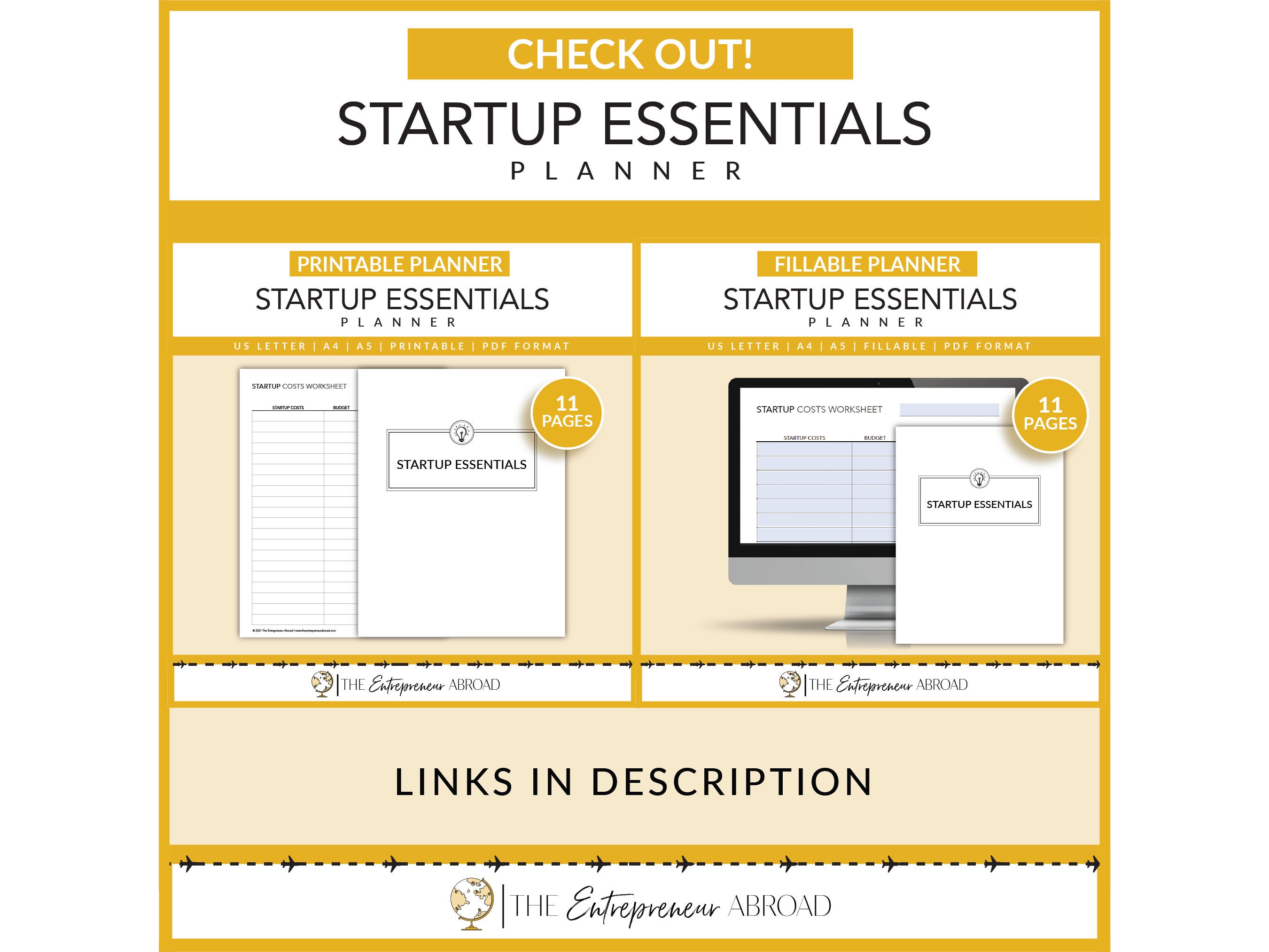 Startup Essentials Planner | Printable | Plan Your Business | the Startup Planner | Entrepreneur ...