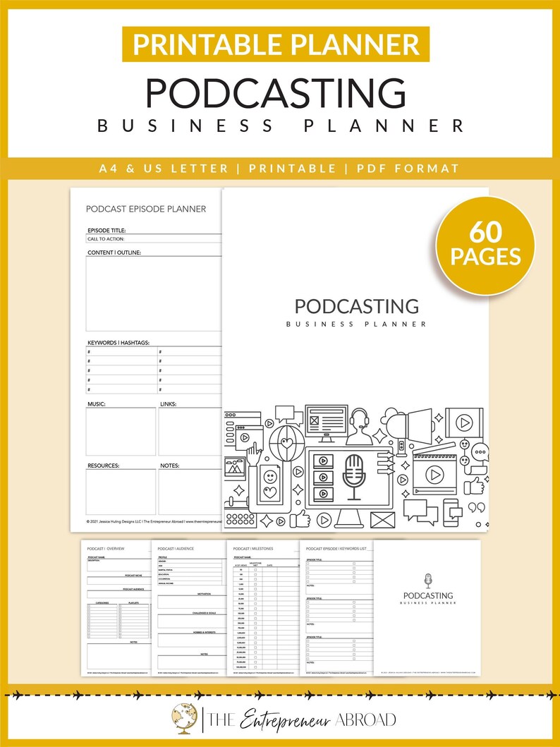 Podcasting Business Planner | Printable | Podcast Content Planner ...