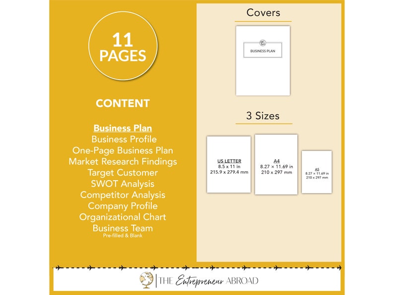 Business Plan Bundle: Fillable & Printable Startup Planner (US Letter ...