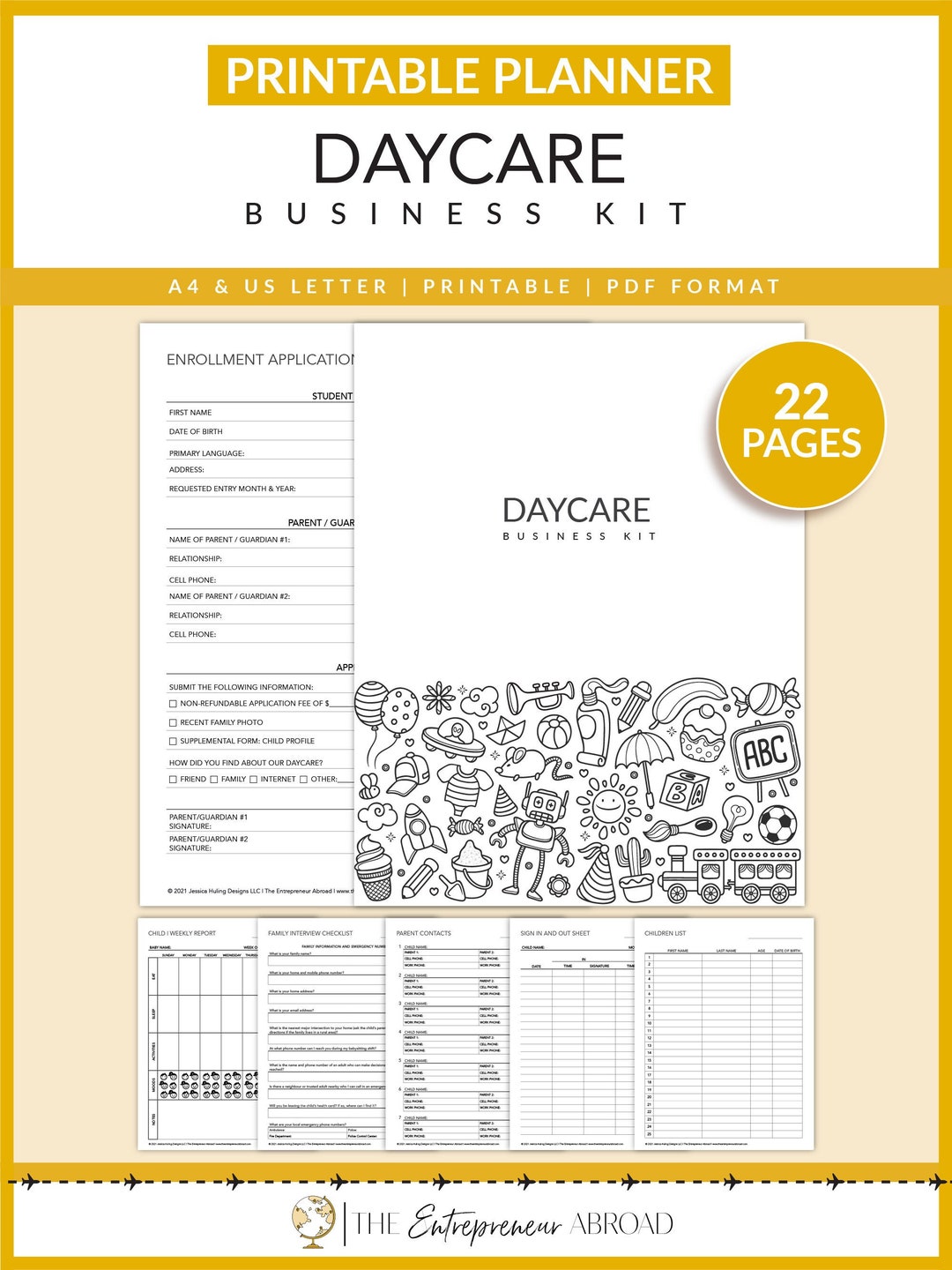 Daycare Business Kit | Printable | Childcare | Child Report | Child ...