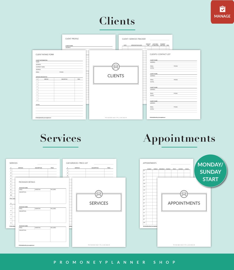 Car Repair Shop Business Planner Printable PDF US A4 | Etsy