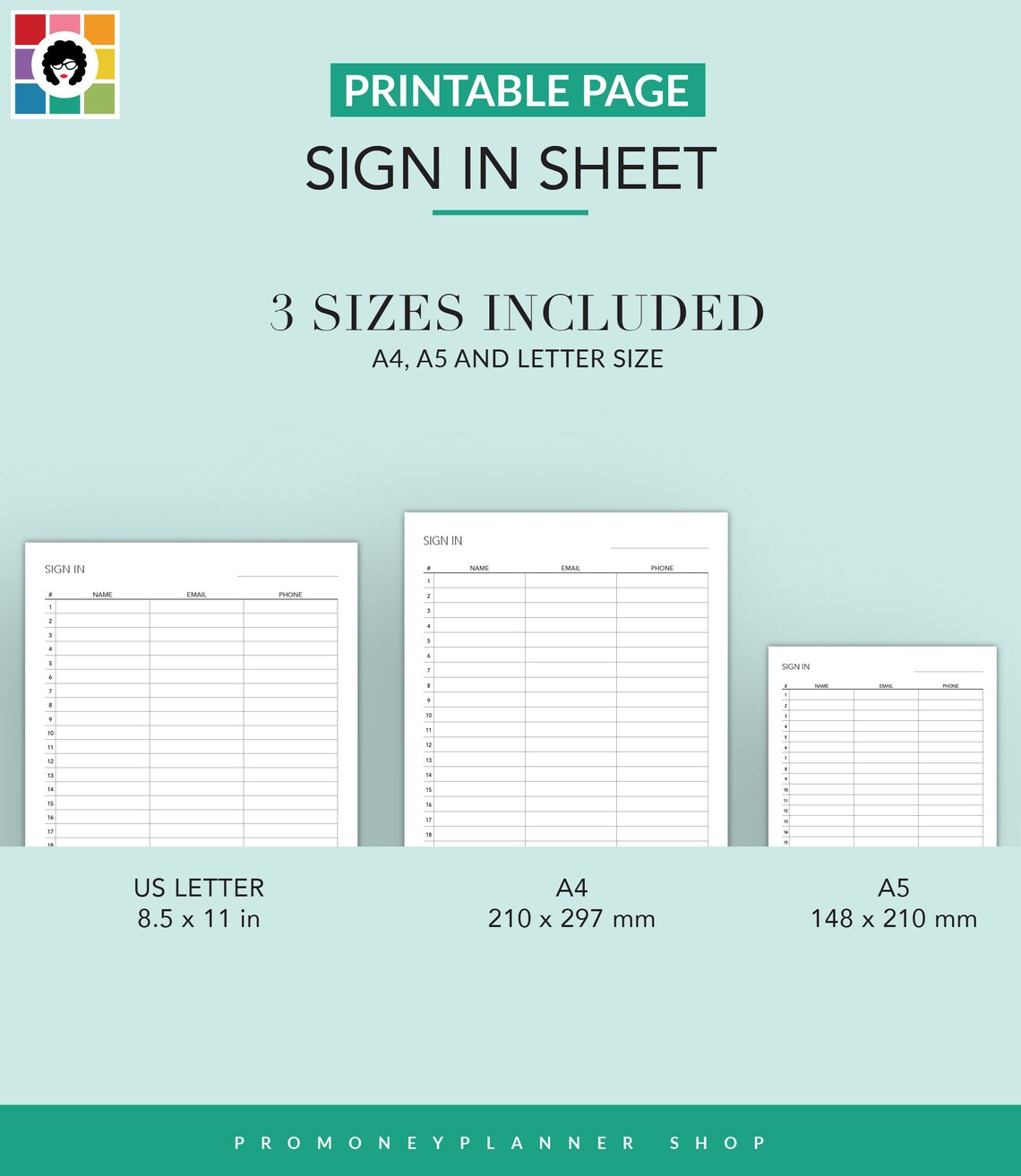 Sign in Sheet PRINTABLE Email List Event Sign in Contact Information ...