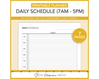 Day Planner and Organizers, A4 A5, Daily Agenda Printable, Daily ...