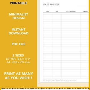 Sales Register | Bookkeeping | Business Finances | Accounting Ledger ...