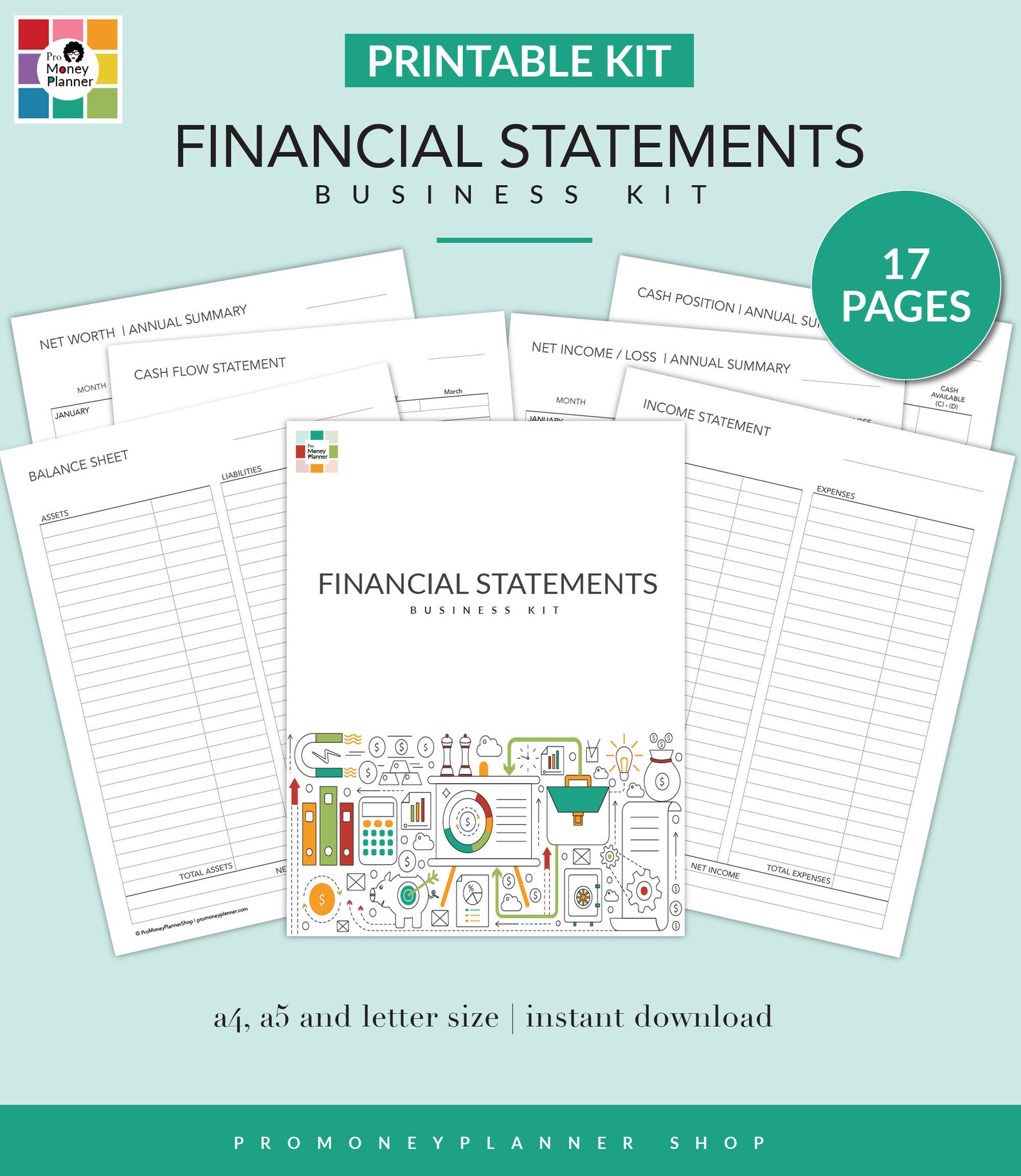 Financial Statements Kit Business Finance Planner Accounting Planner ...