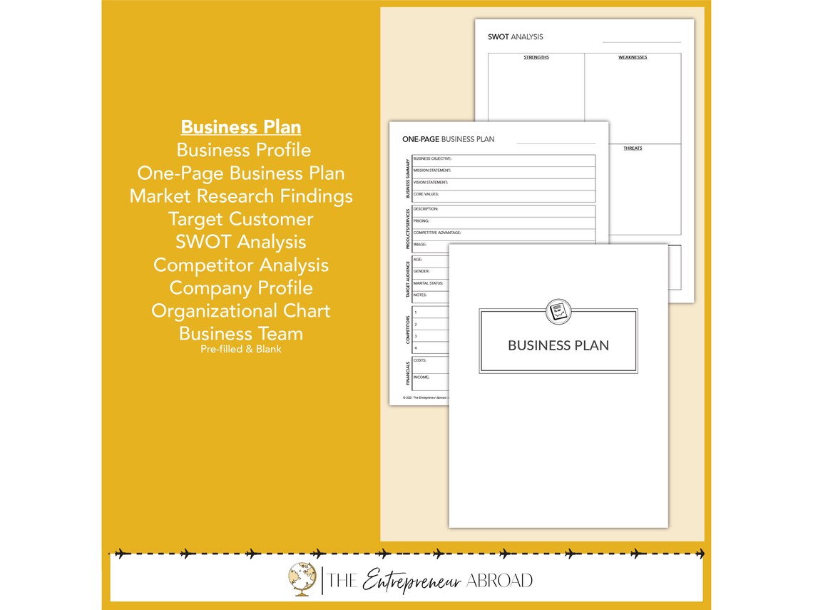 Business Plan | Printable | Plan Your Business | the Startup Planner ...