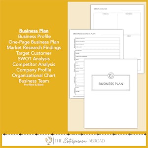 Business Plan | Printable | Plan Your Business | the Startup Planner ...