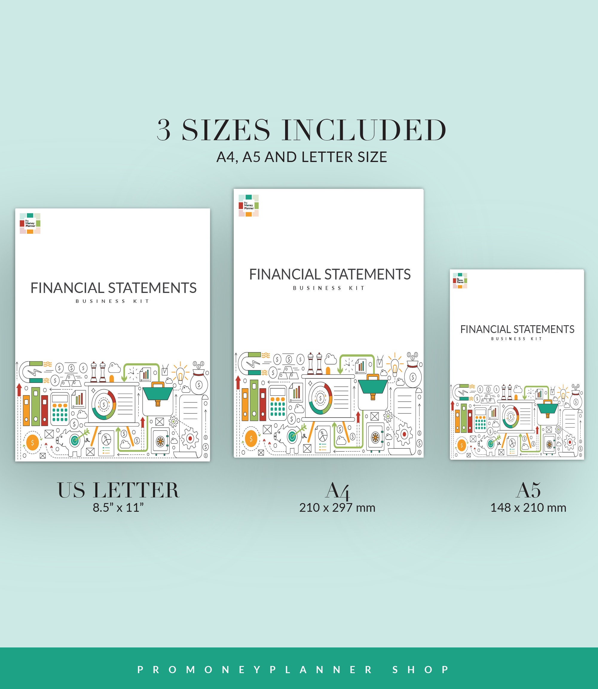 Financial Statements Kit Business Finance Planner Accounting Planner ...