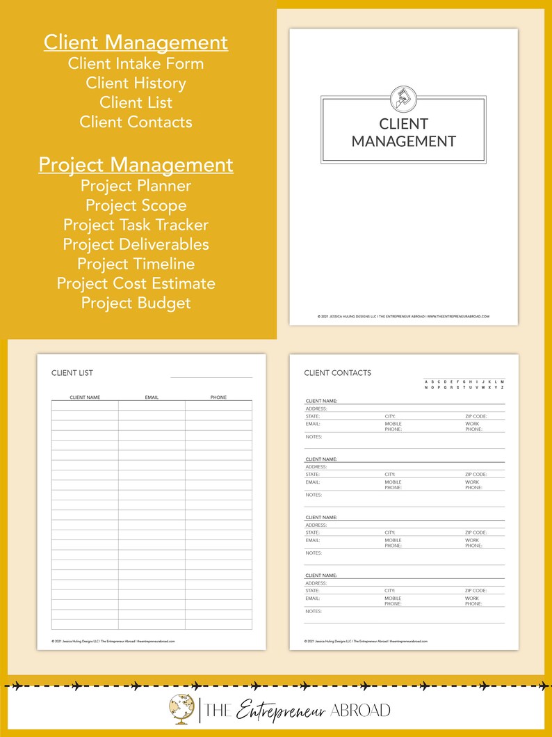 Graphic Design Business Planner | Printable | Design Planner | Project ...