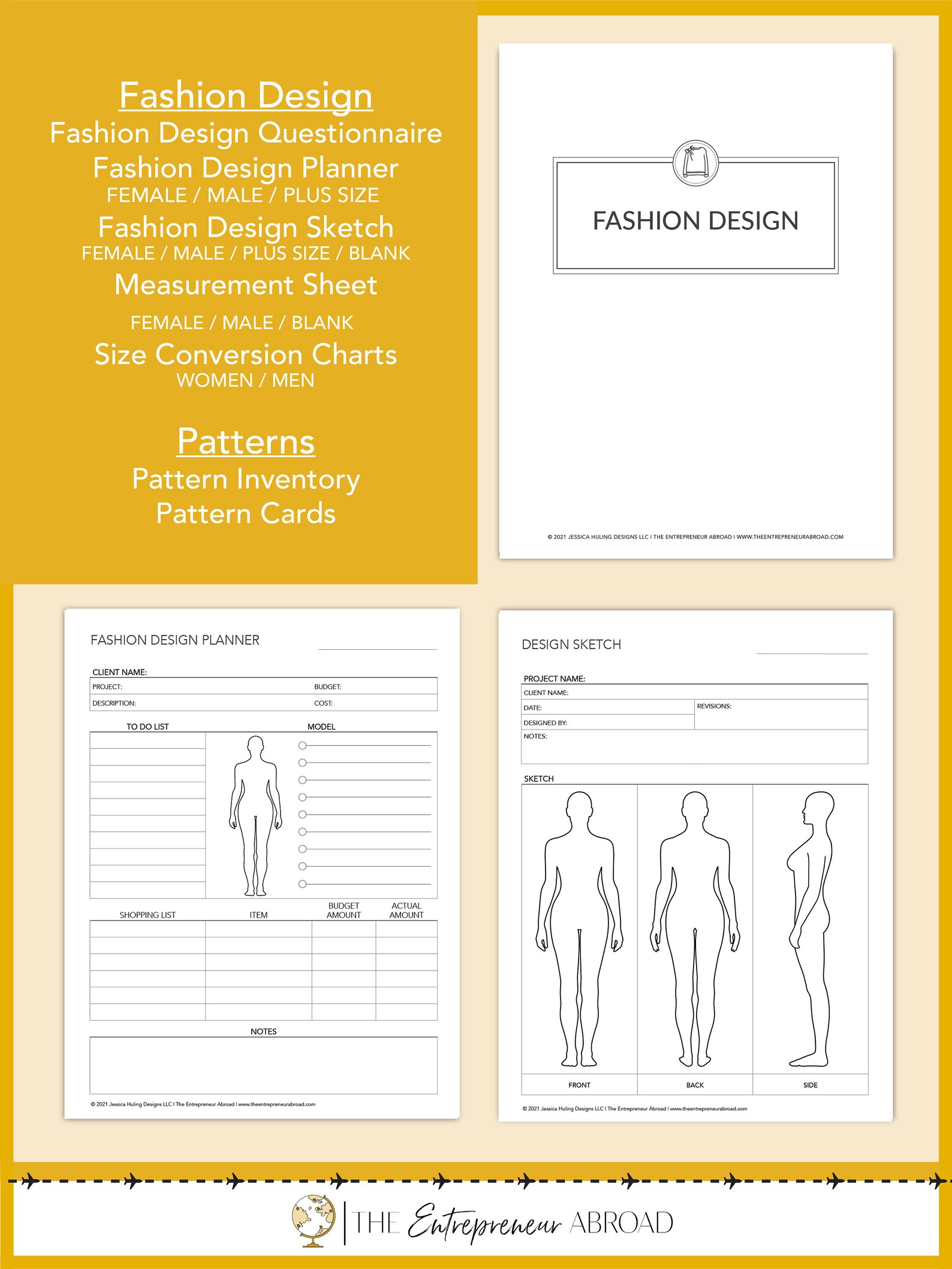 Fashion Design Business Kit | Printable | Fabric Swatches | Sewing ...