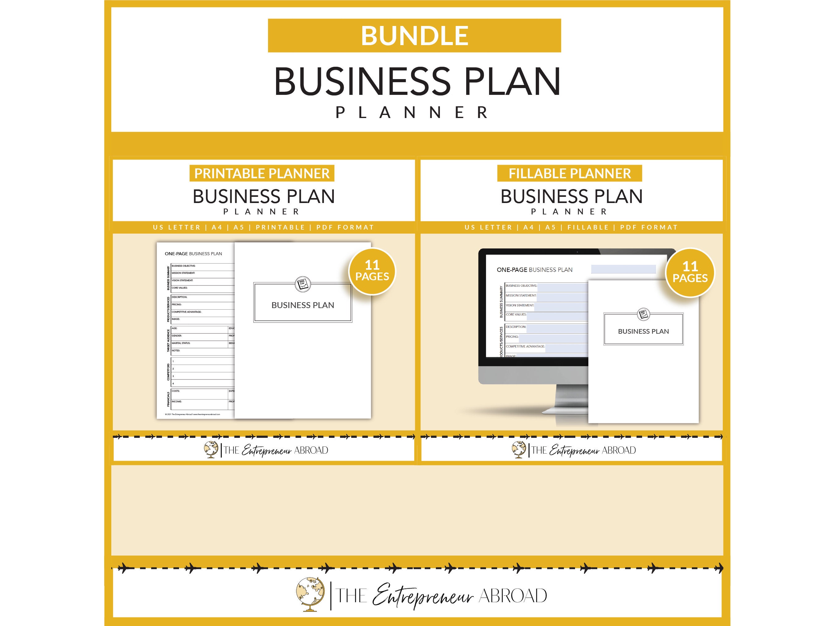 Business Plan Bundle Fillable & Printable Plan Your Business the ...