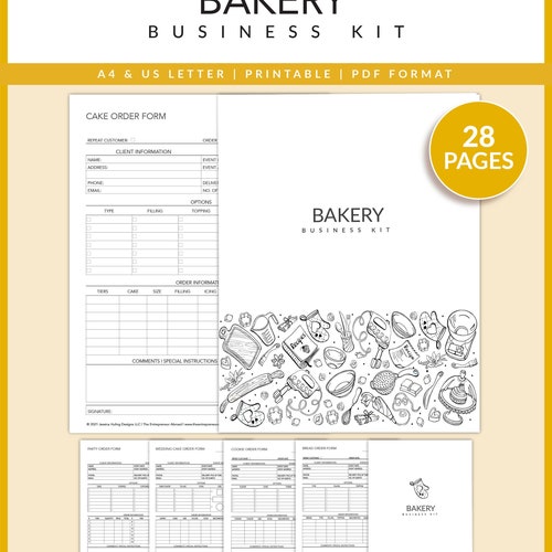 Bakery Business Kit Printable Bakery Order Form Home - Etsy