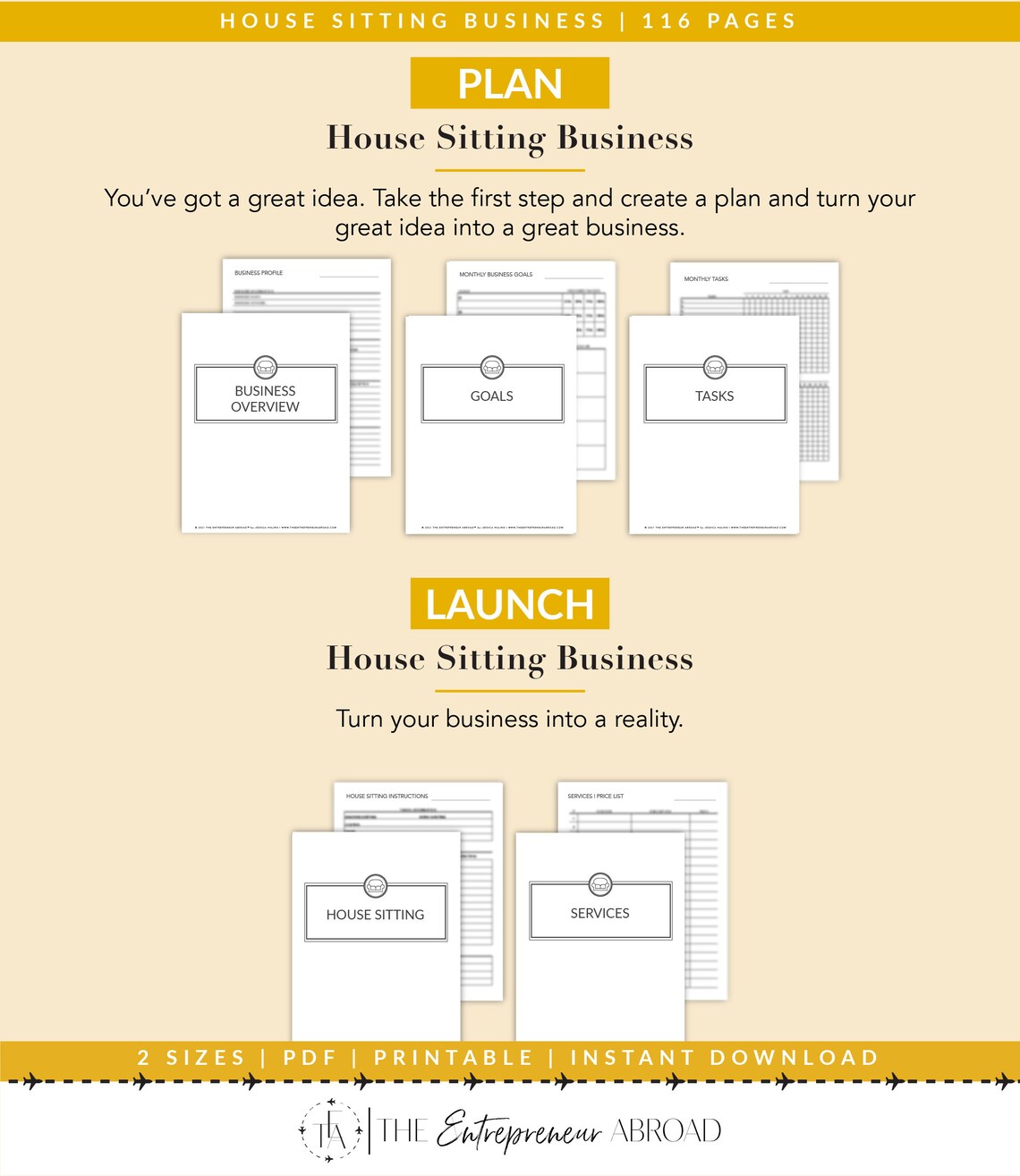 House Sitting Business the Startup Planner Printable Agreement Home ...