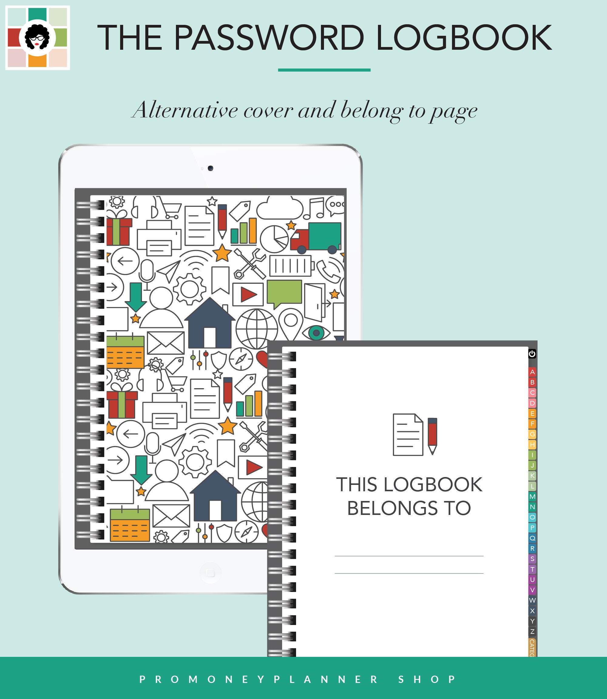The Password Logbook | Digital Planner | Hyperlinked | Instant Download ...
