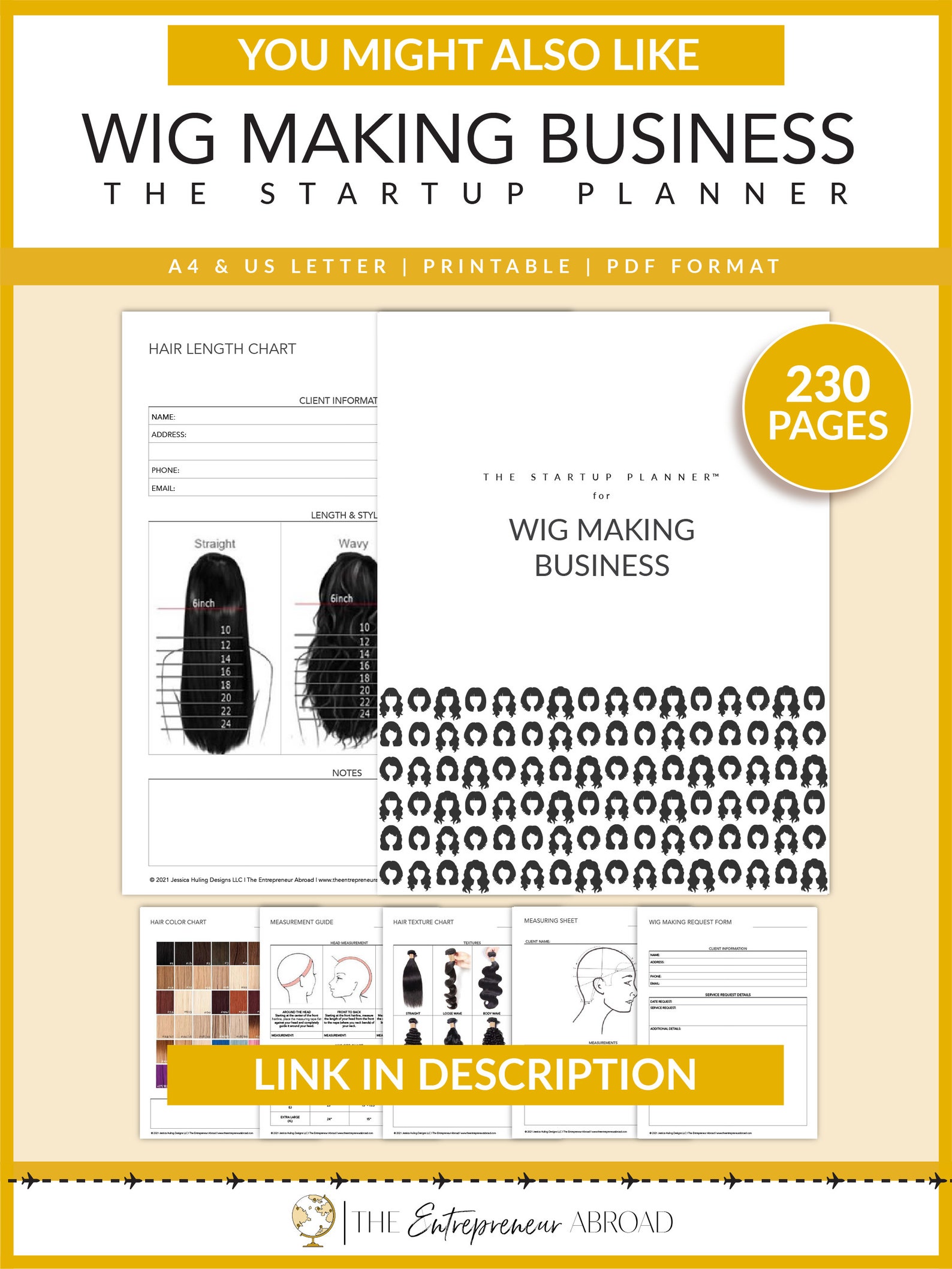 Wig Making Business Planner | Printable | Hair Business | Wigs Order ...