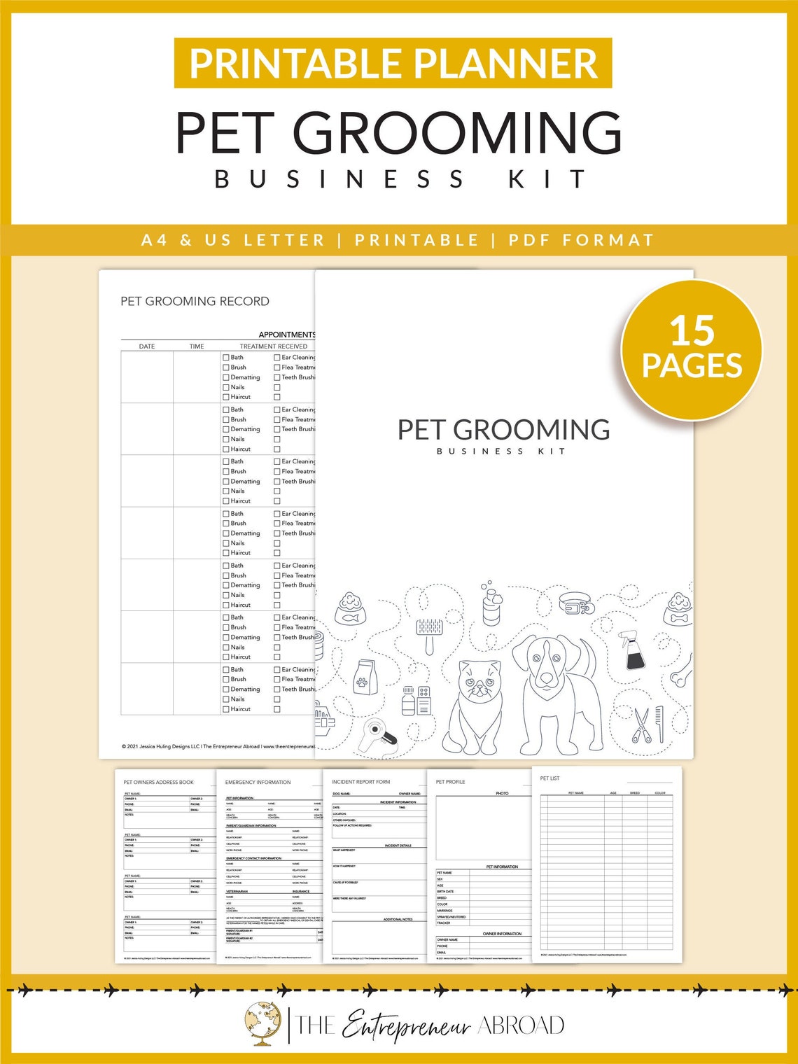 Pet Grooming Business Kit Printable Pet Groomer Pet Etsy Pet Grooming Business Kit Printable Pet Groomer Pet Etsy
