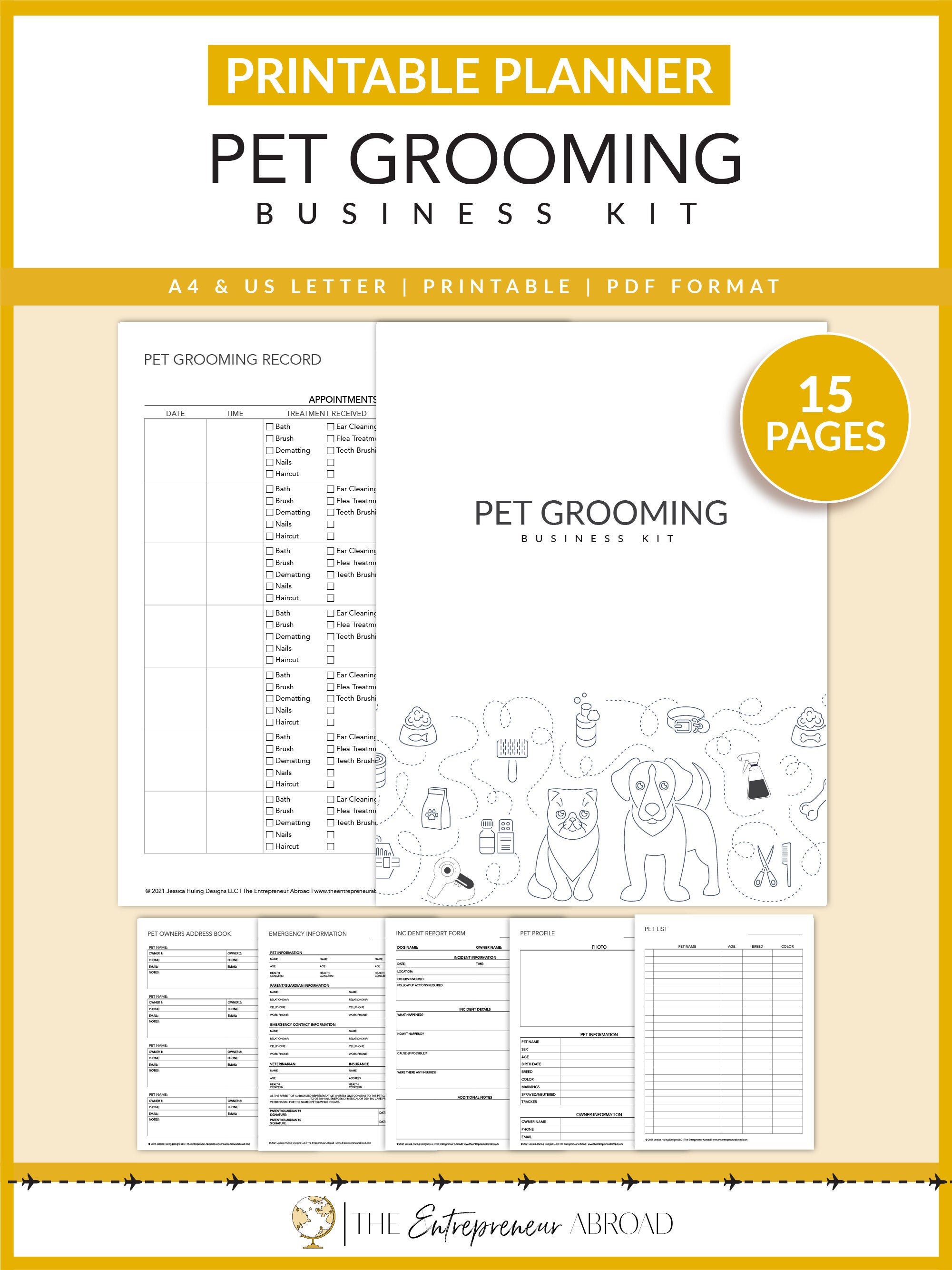 Pet Grooming Business Kit Printable Pet Groomer Pet Etsy