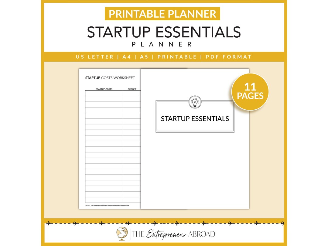 Startup Essentials Planner | Printable | Plan Your Business | the ...