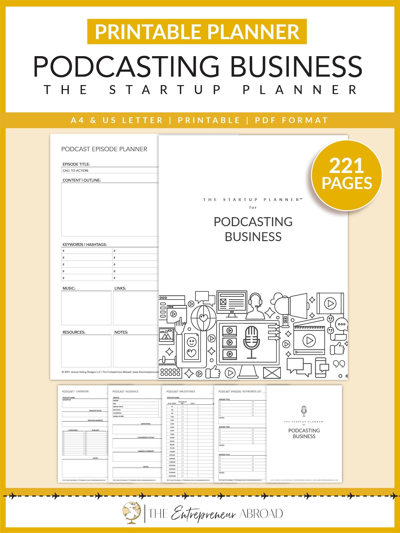 Podcasting Business Planner | Podcast Content Planner | Episode Planner ...