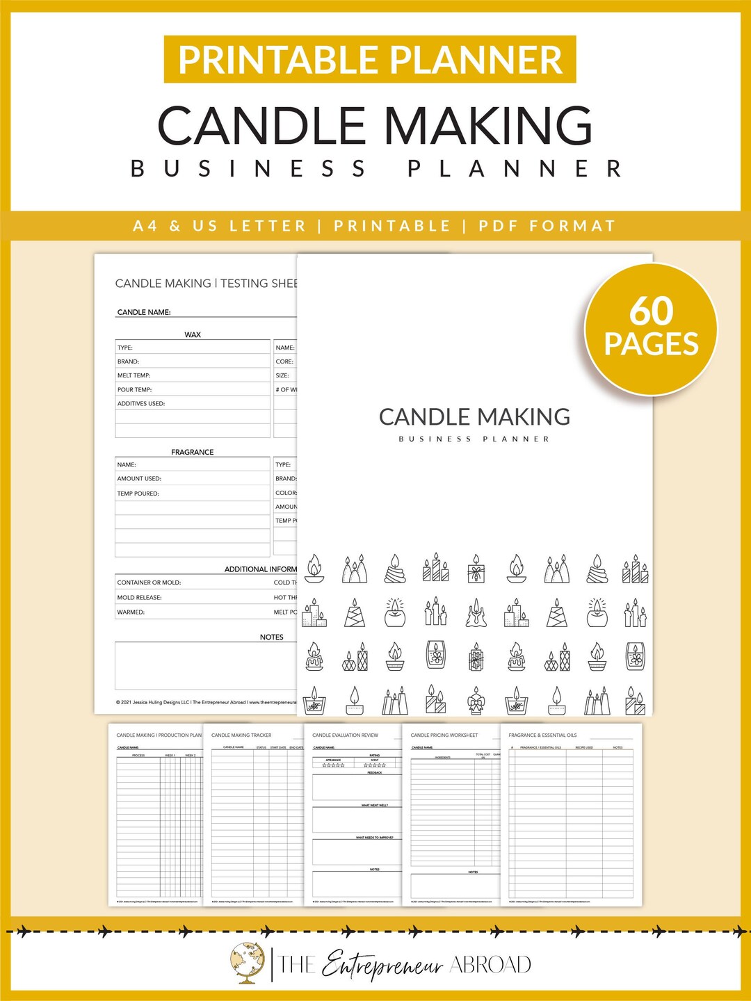 Candle Making Business Planner | Printable | Testing Sheet | Craft ...