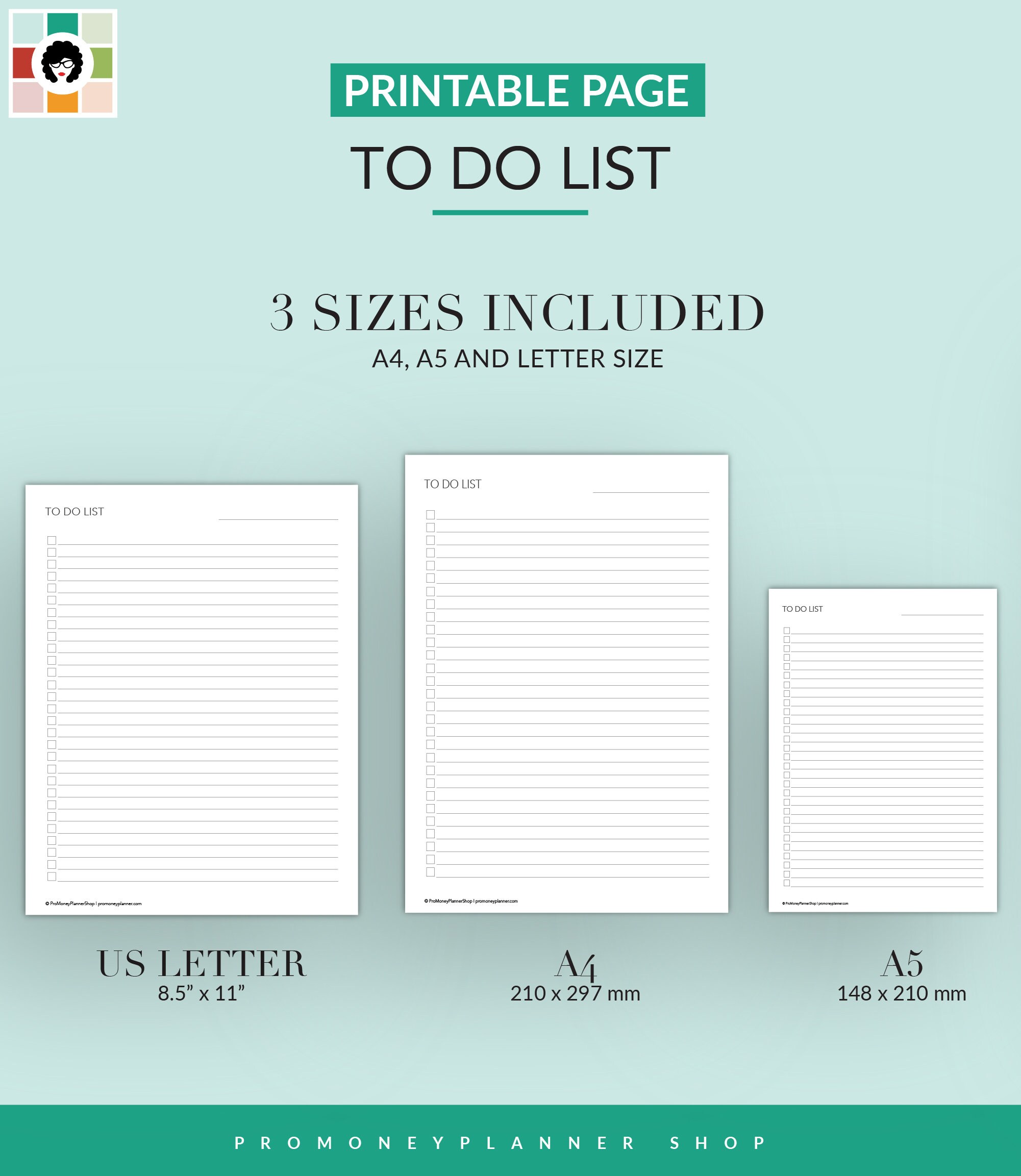 To Do List Printable PDF US Letter A4 A5 Instant - Etsy