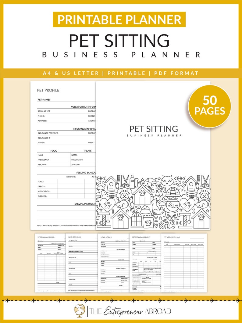 Pet Sitting Business Planner | Printable | Pet Sitter Agreement | Pet ...
