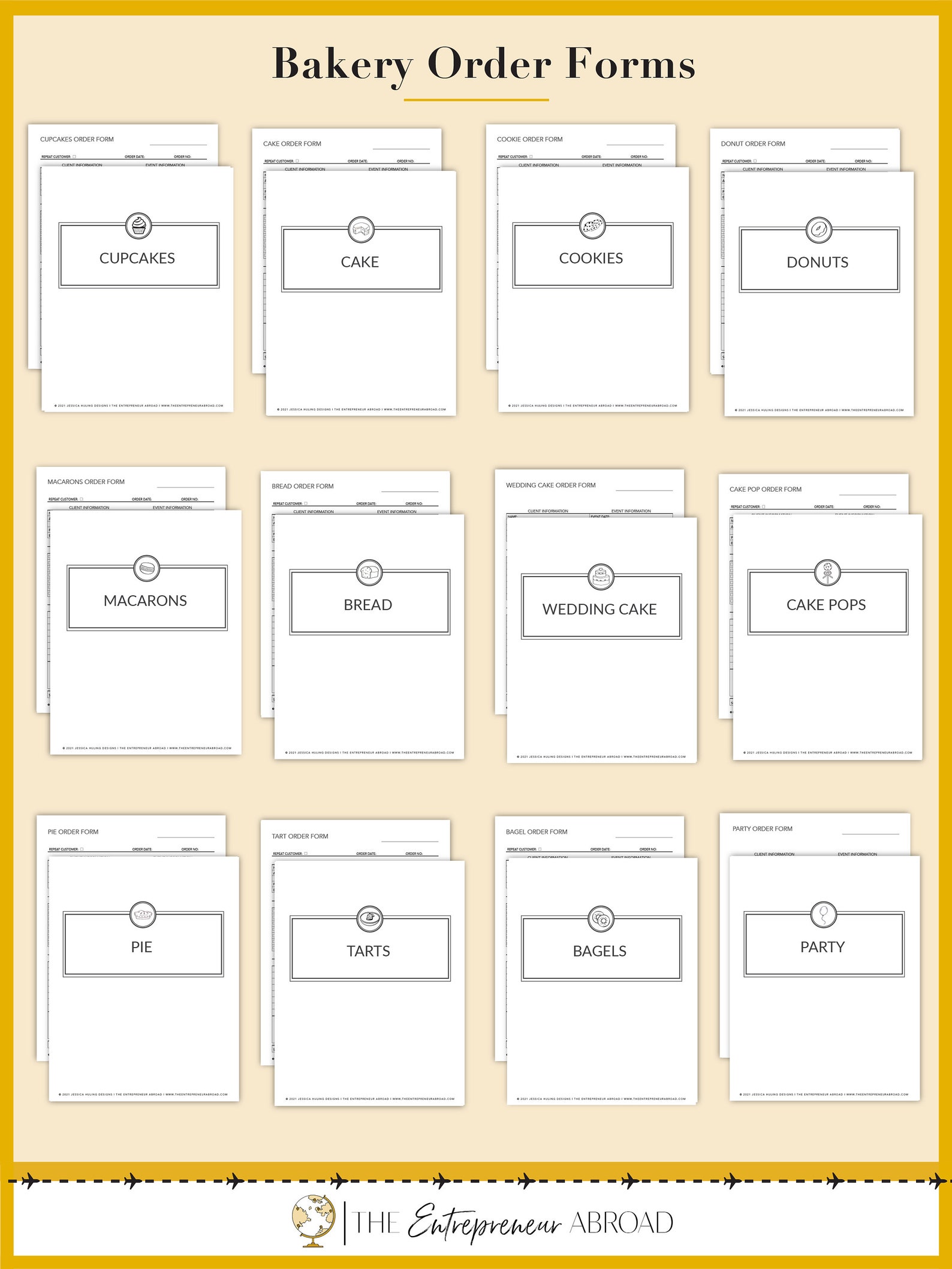 Bakery Business Planner | Printable | Bakery Order Form | Home Bakery ...