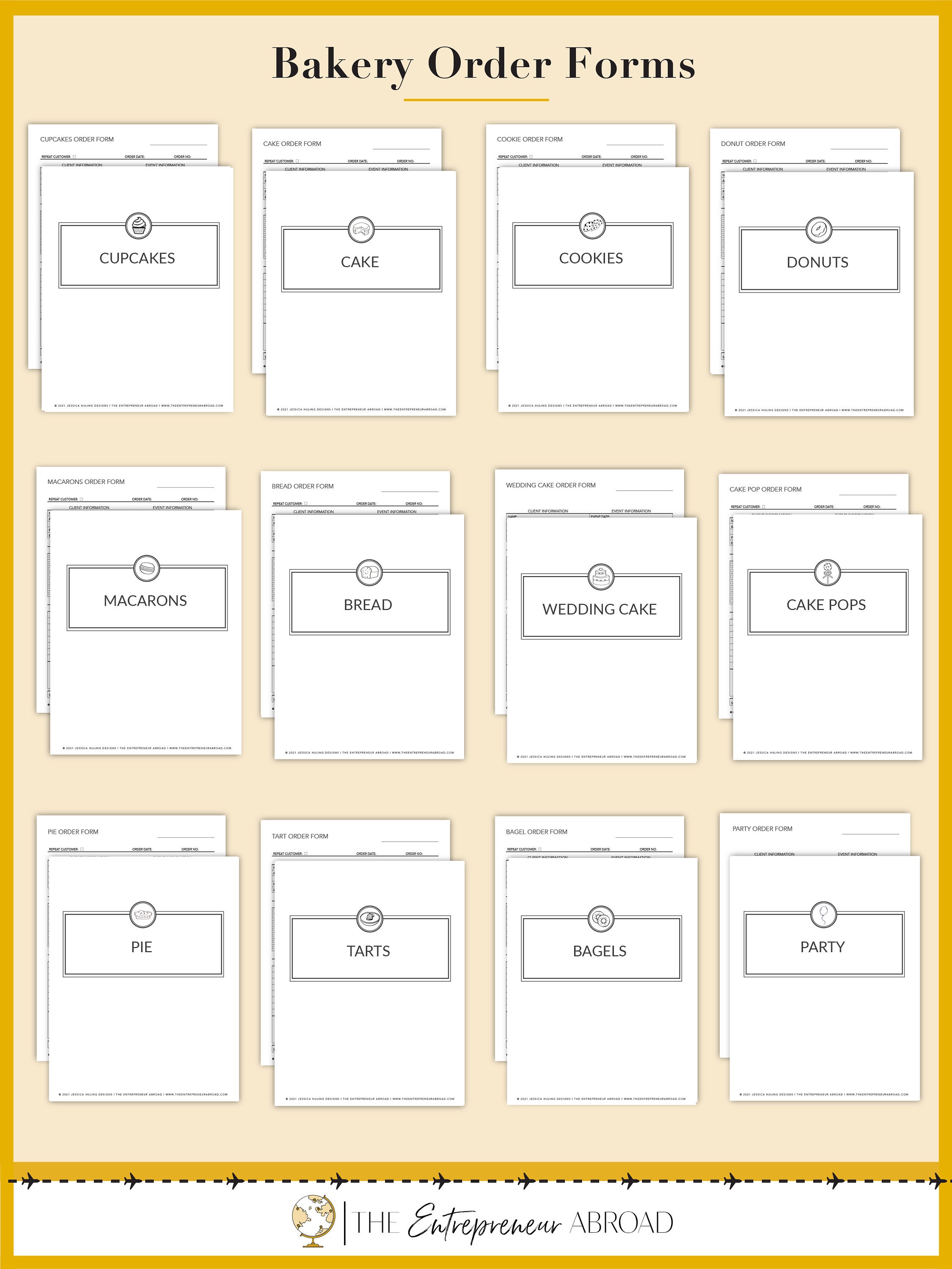 Bakery Business Planner | Printable | Bakery Order Form | Home Bakery ...