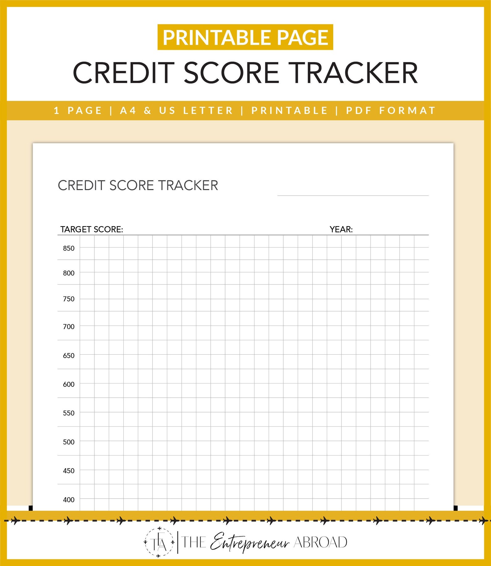 Credit Score Tracker Personal Finances Planner Debt Payoff - Etsy