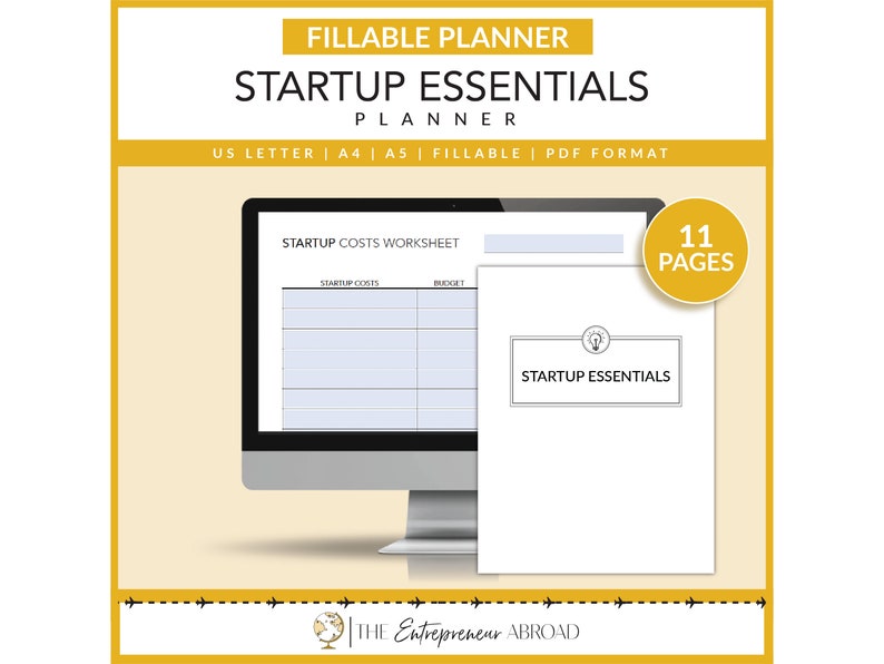 Startup Essentials Planner | Fillable | Plan Your Business | the ...