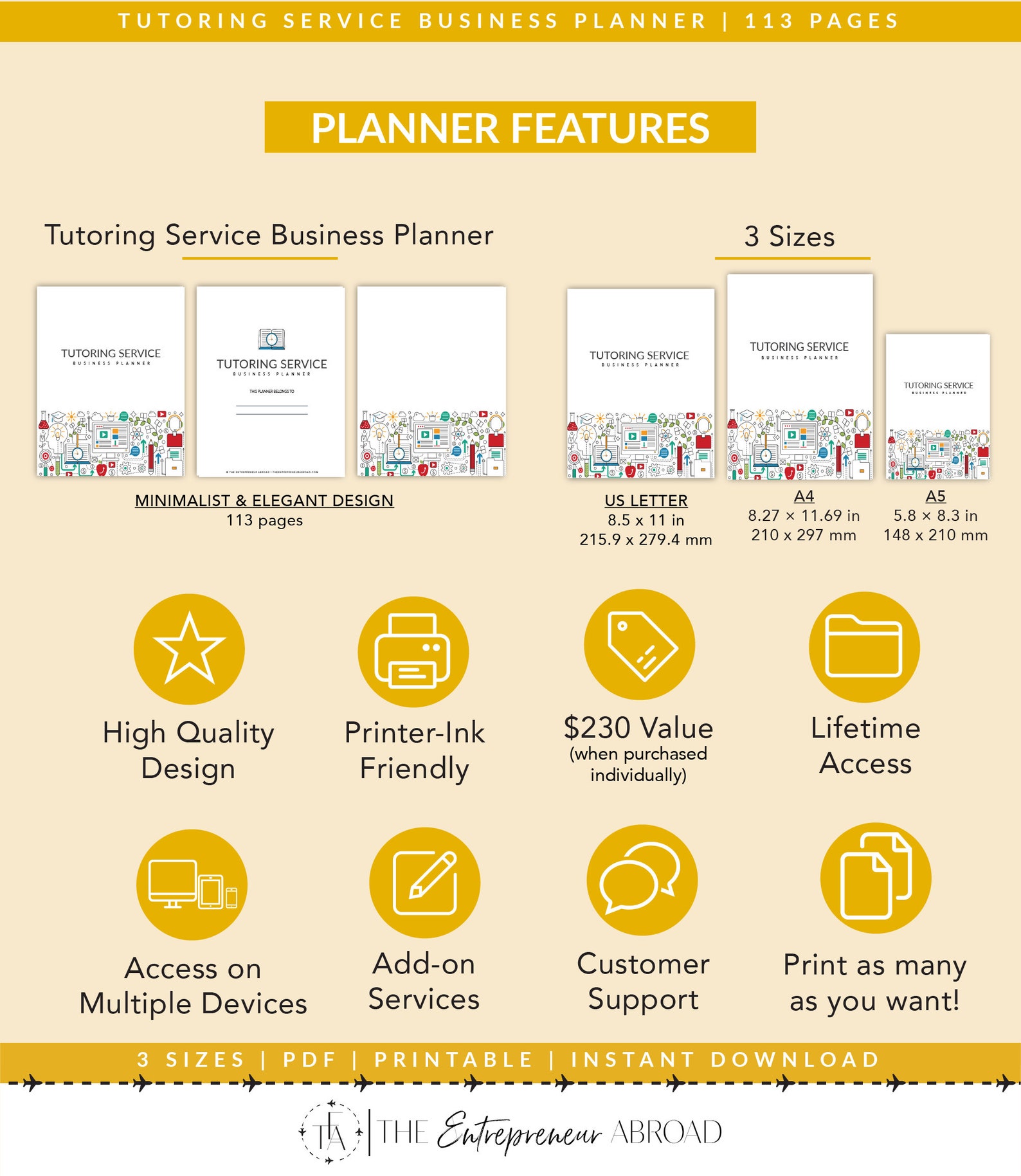 Tutoring Service Business Planner Printable Tutor - Etsy