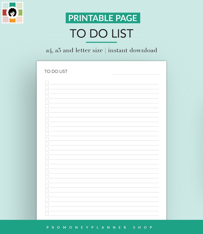 To Do List Printable PDF US Letter A4 A5 Instant - Etsy