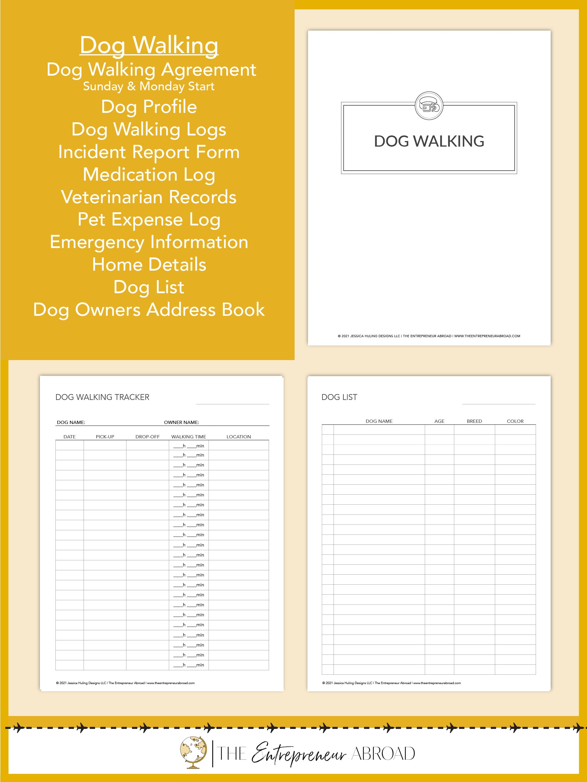 Dog Walking Business Kit | Printable | Dog Service Agreement | Dog ...