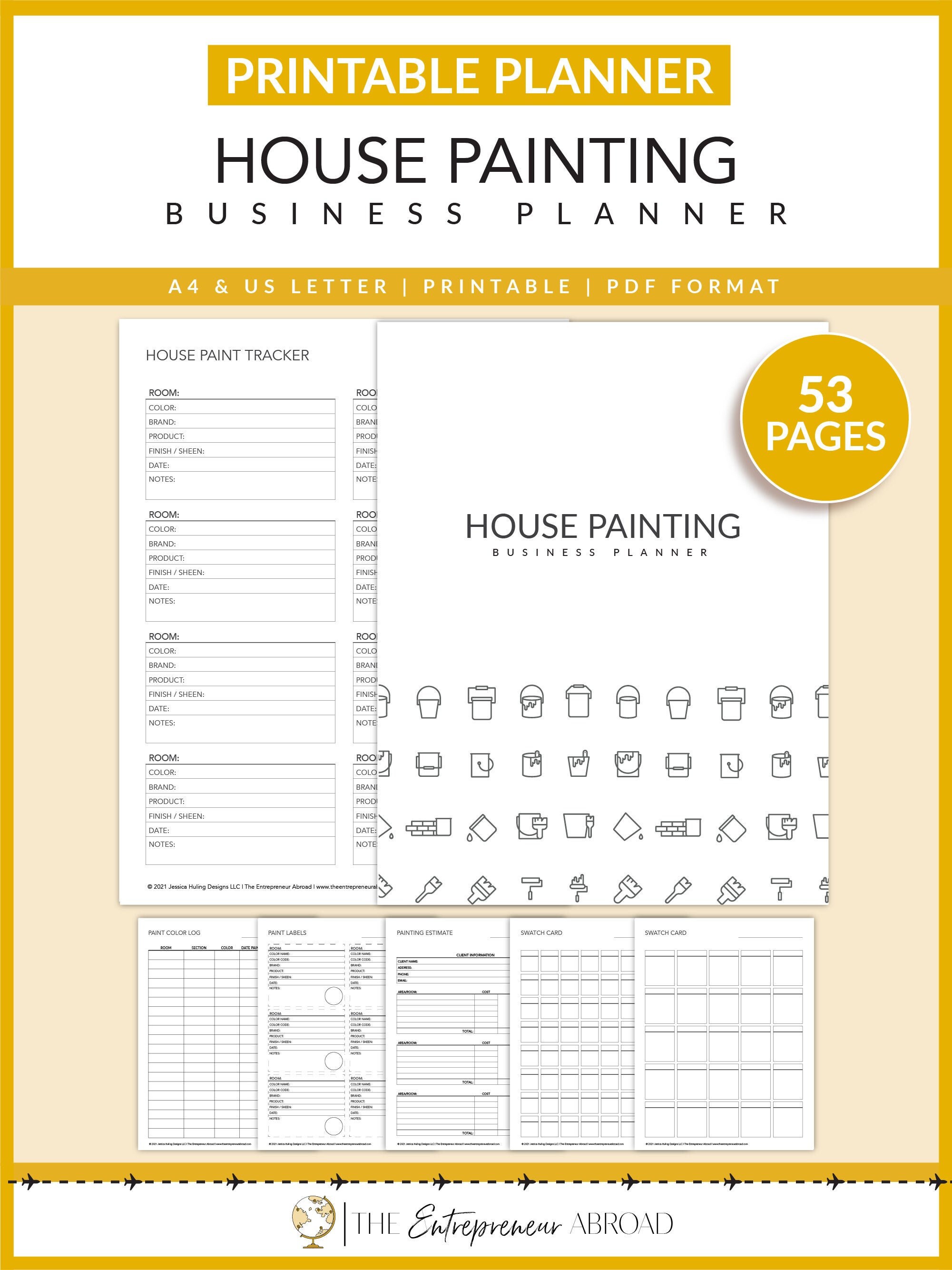 House Painting Business Planner | Printable | Interior Painting ...