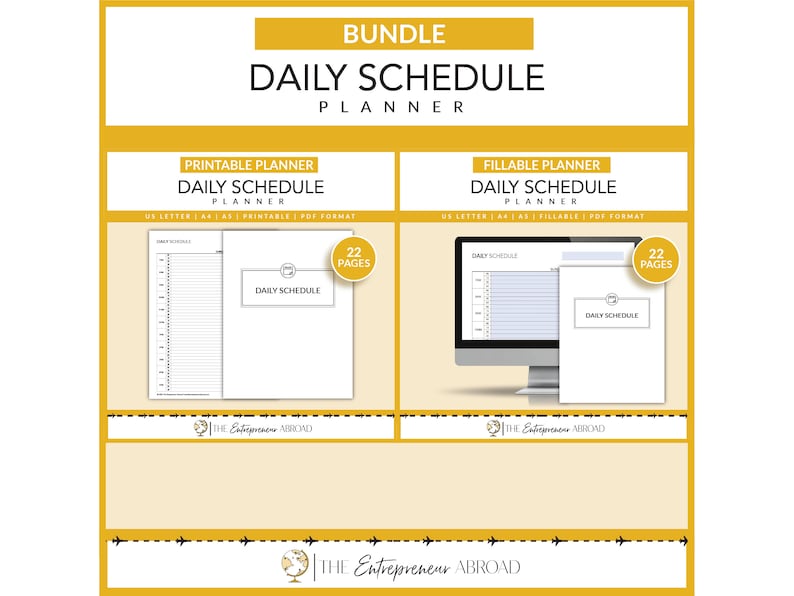 Daily Schedule Bundle | Fillable & Printable | Monday | Tuesday ...