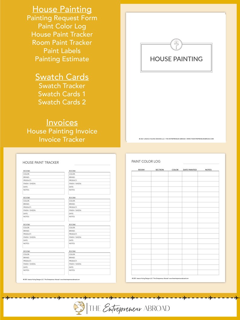 House Painting Business Planner | Printable | Interior Painting ...