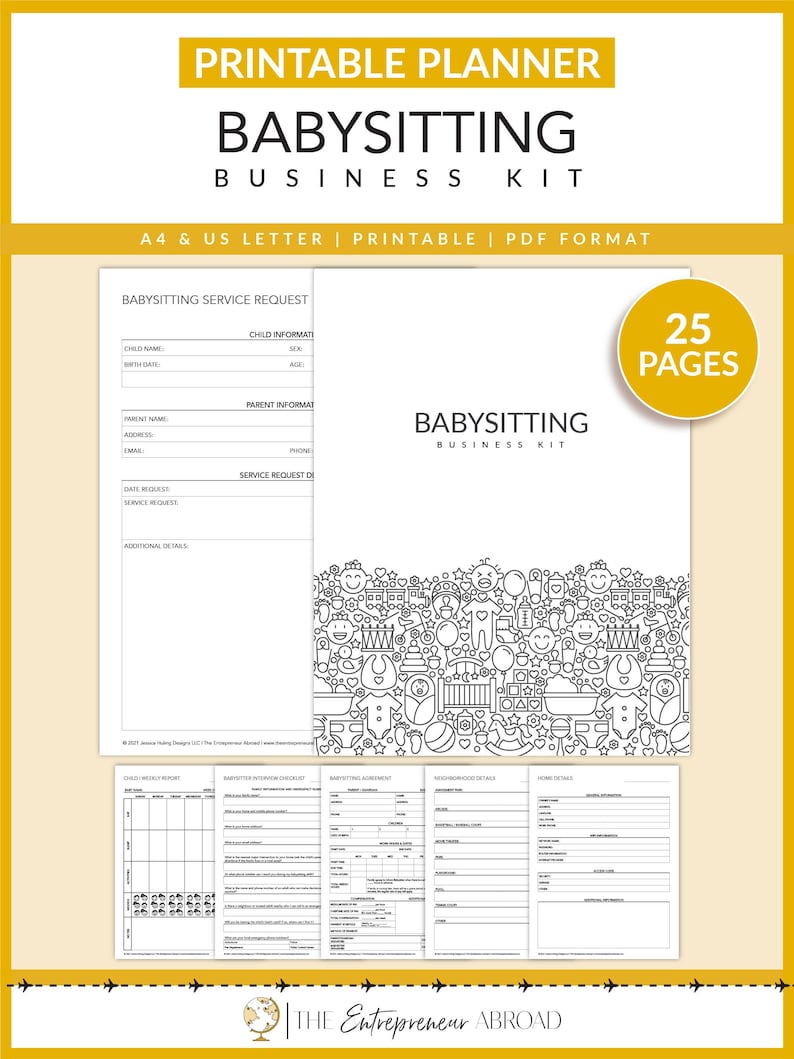 Babysitting Business Kit | Printable | Childcare Business | Babysitter ...