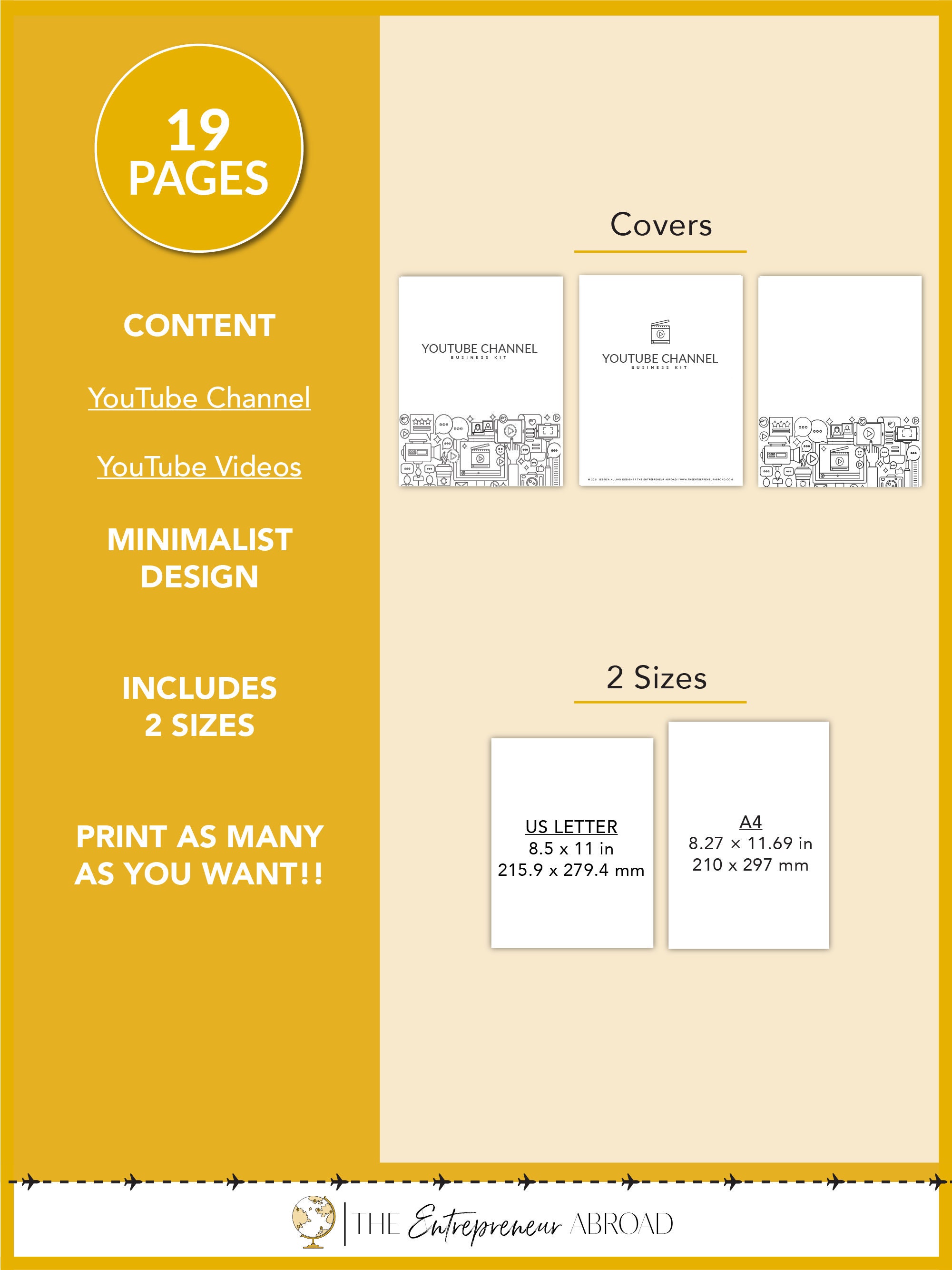 Youtube Channel Business Kit | Printable | Vlogging | Youtuber | Video ...