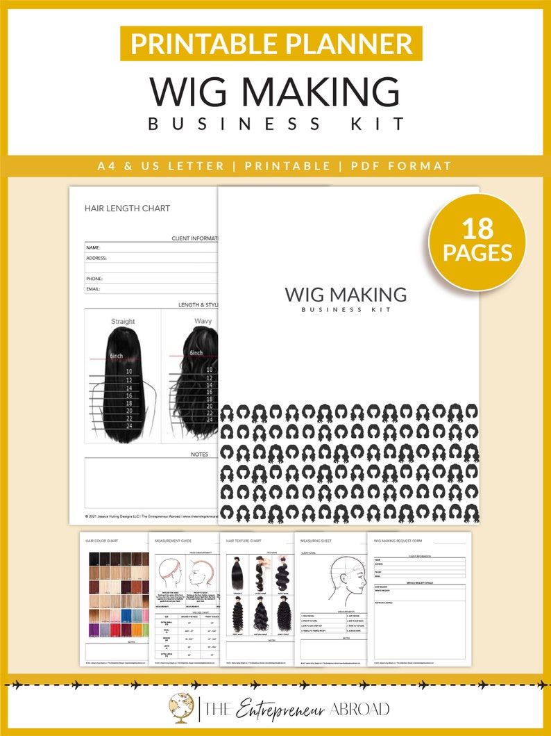 Wig Making Business Kit | Printable | Hair Business | Wigs Order Form ...