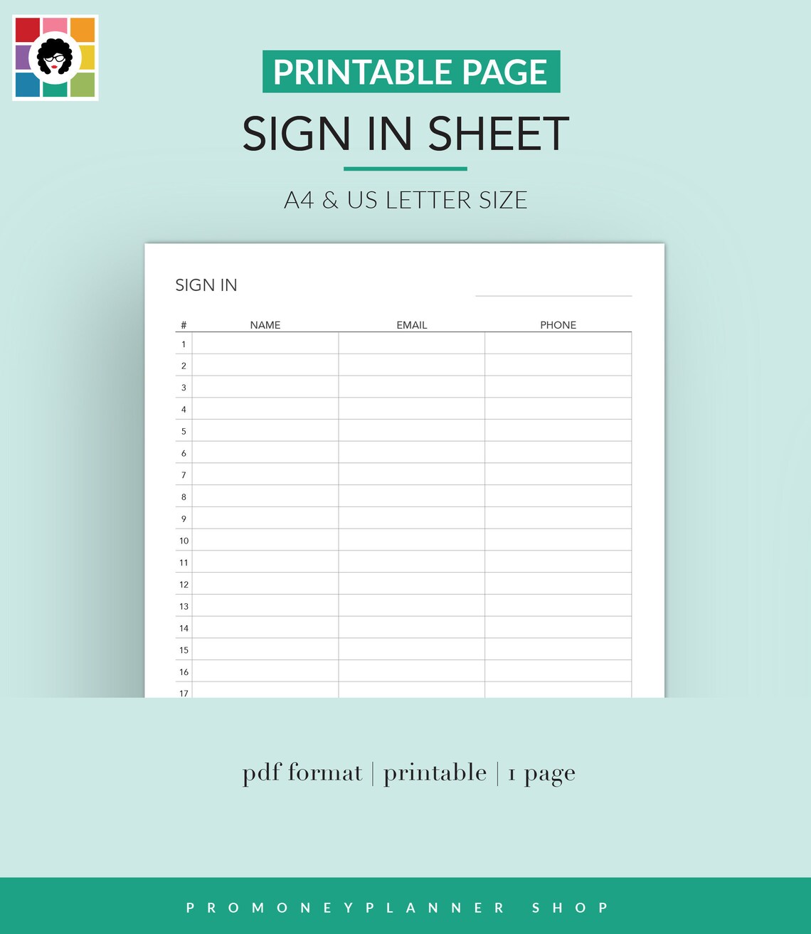 Sign in Sheet PRINTABLE Email List Event Sign in Contact Information ...