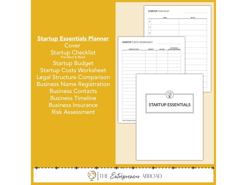 Startup Essentials Planner | Printable | Plan Your Business | the ...
