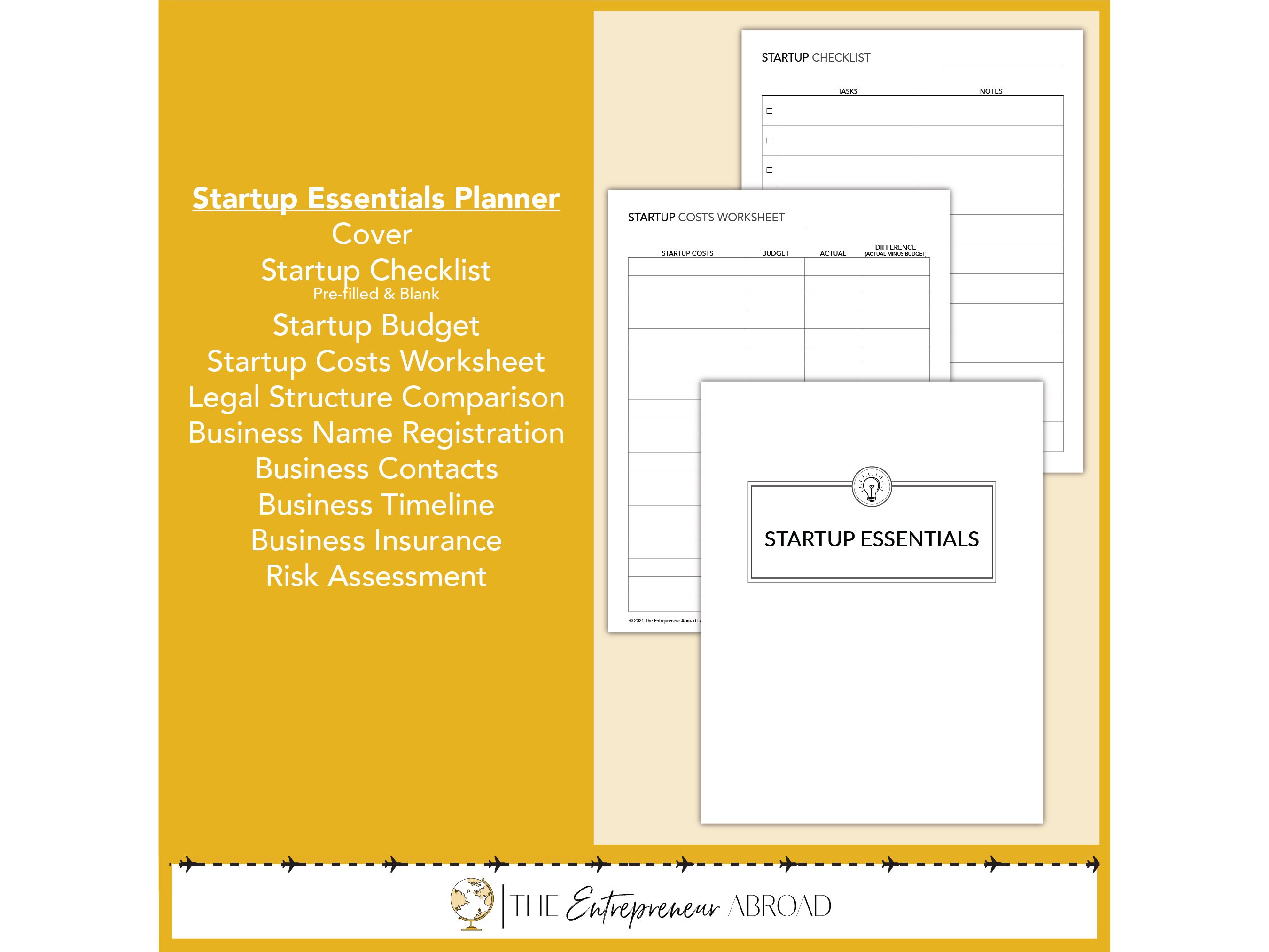 Startup Essentials Planner | Printable | Plan Your Business | the Startup Planner | Entrepreneur ...