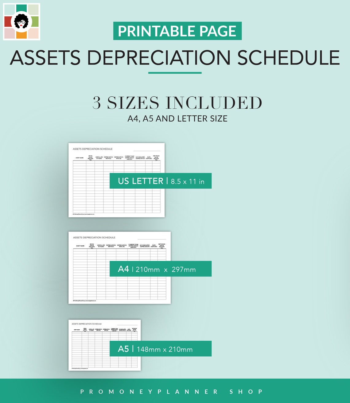 Assets Depreciation Schedule | PDF | US Letter | A4 | A5 | Instant ...