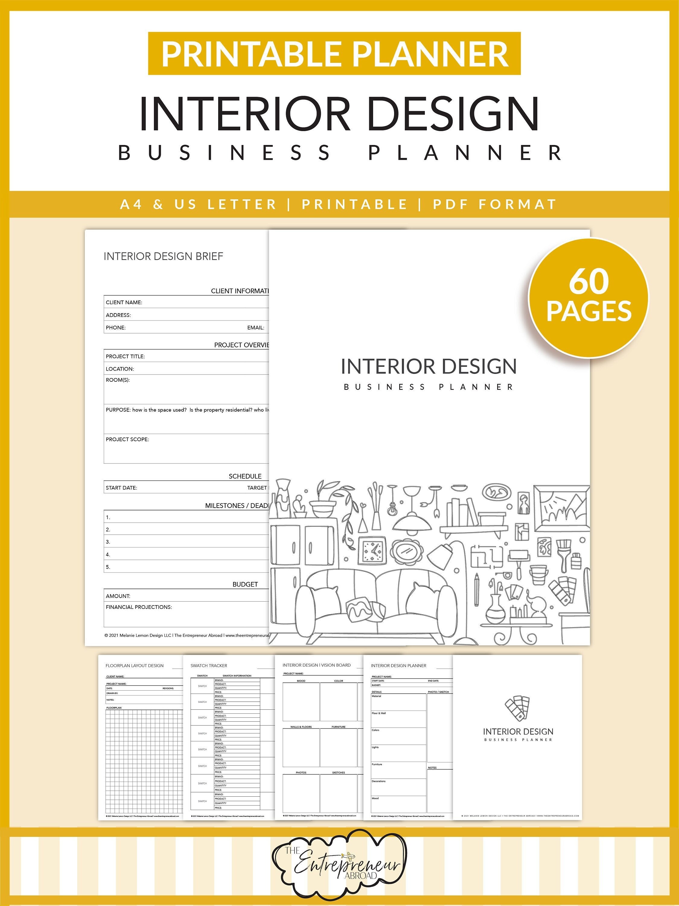 Interior Design Business Planner | Printable | Room Planner | Home ...