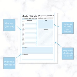 Eye Printable Study Planner, to Do List, Study Planner Instant Download ...
