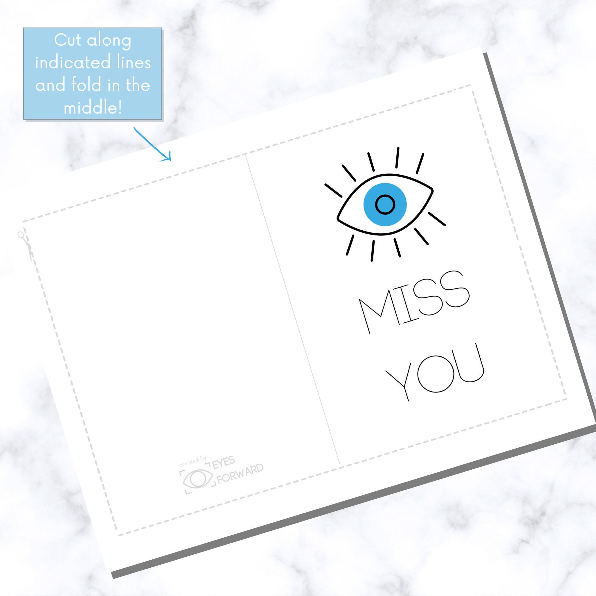 Printable Eye Miss You Card, Greeting Card, Instant Download, Optometry ...